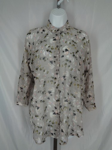 Cabi Sheer Floral Button Gem