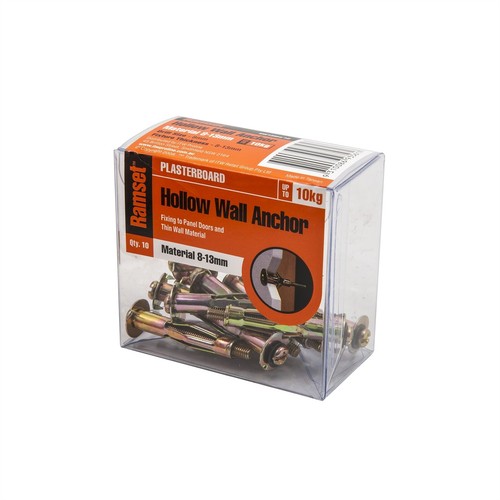 Ramset M4 x 8mm Hollow Wall Anchor - 10 Pack For Metal, Light Duty ...
