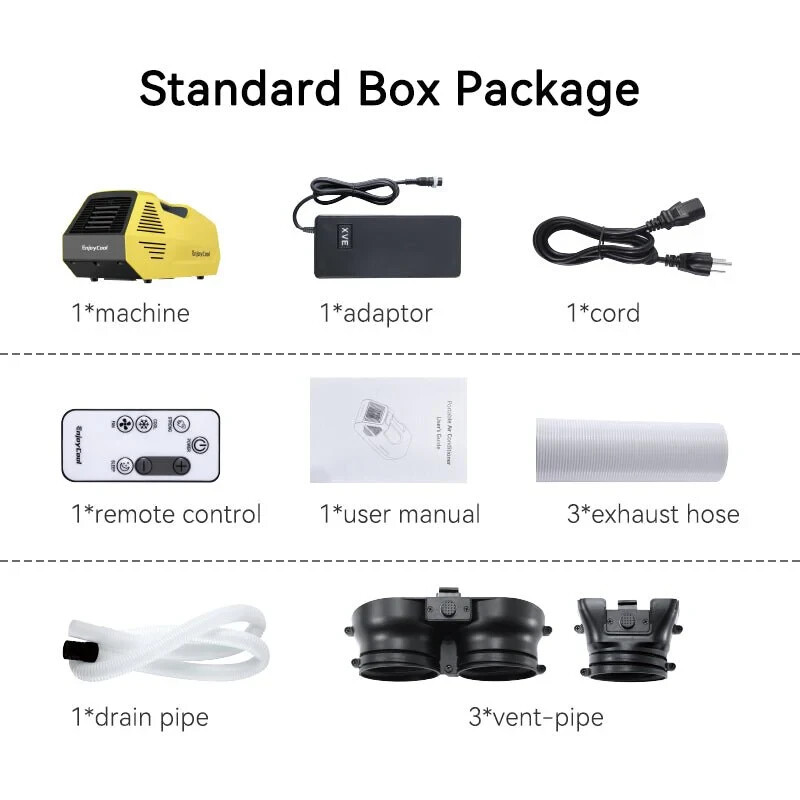 EnjoyCool Link 2380 BTU Portable Air Conditioner, Yellow, LFL-AC-YELLOW ...