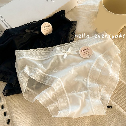 Fleur De Dentelle Pour Femmes Lingerie String Ice Silk Panties Soucless ...