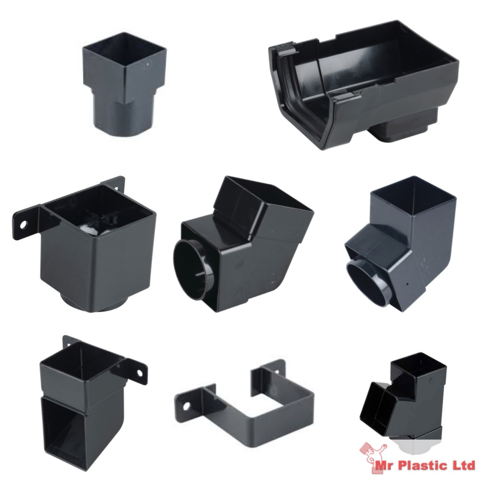 Osma 100mm Squareline Gutter fittings & 61mm Square down pipe fittings ...