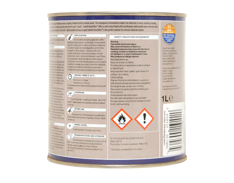 Sadolin Beautiflex Solvent Opaque Exterior Woodstain - Anthracite Grey ...