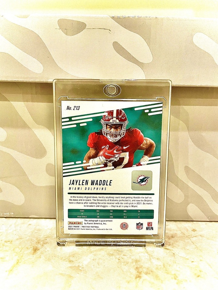 2021 Panini Prestige Xtra Points Jaylen Waddle Gold Auto RC Rookie Card ...