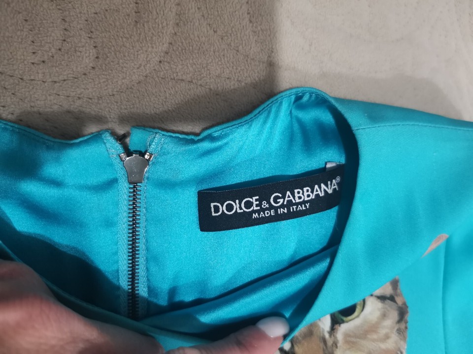 AUTH 2018 Dolce & Gabbana cats-print silk dress 38 | eBay