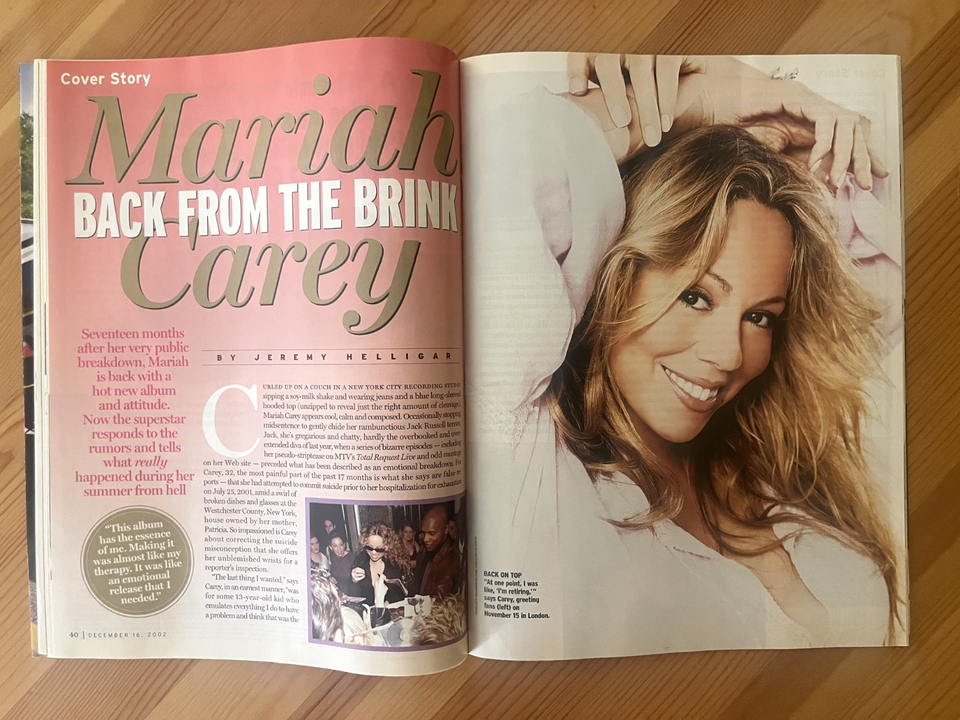 US Weekly Magazine December 16 2002 Mariah Carey Britney Spears Rosie O ...