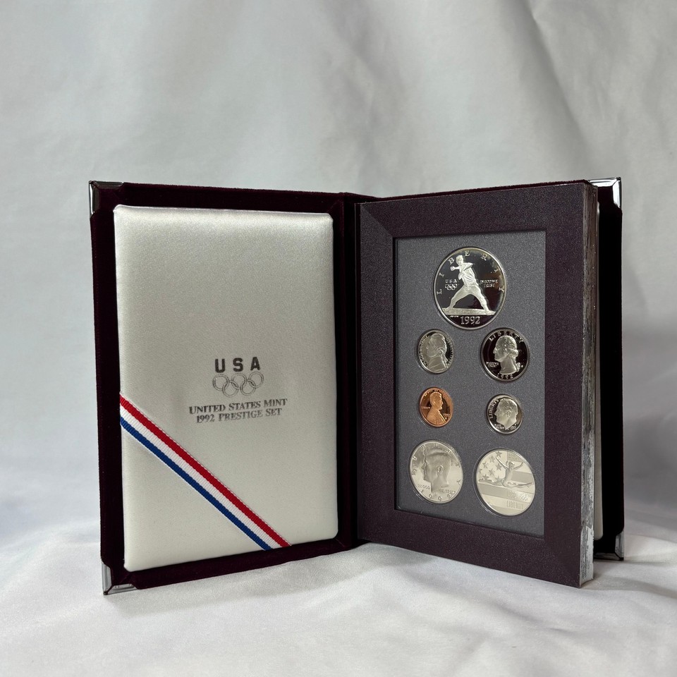 US Mint 1992 Prestige Set Proofs Olympic Coins In Box With COA | eBay