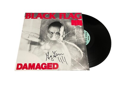 GREG GINN BLACK FLAG GUITARIST SIGNED AUTOGRAPH DAMAGED VINYL LP PROOF ...