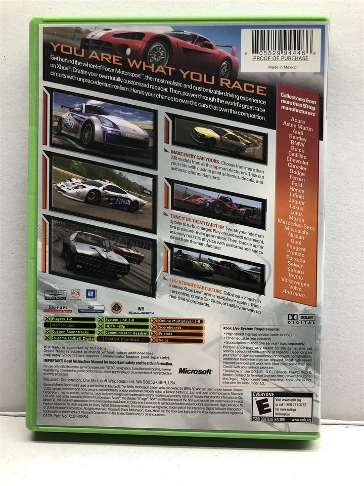 Forza Motorsport Original Xbox Multi-Player Racing Game Complete - Free ...