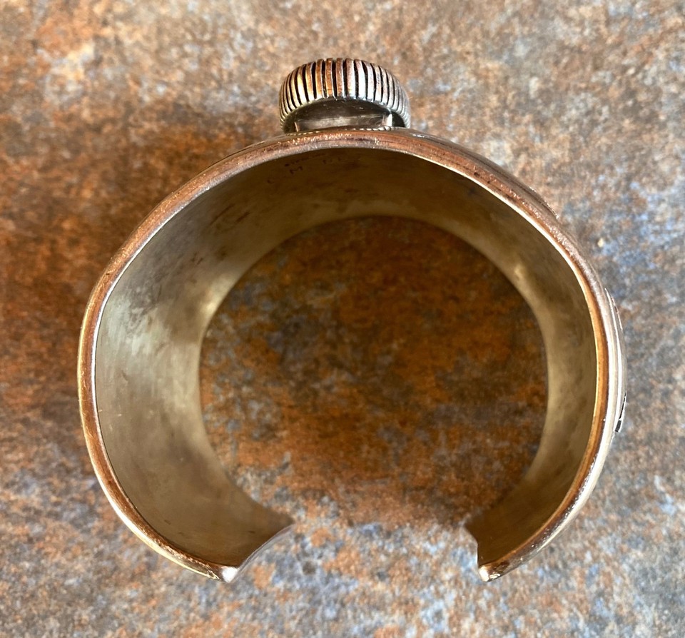 VINTAGE NAVAJO LEONARD NEZ SILVER OVERLAY CUFF BRACELET | eBay
