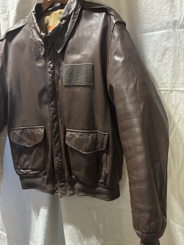Cooper Type A-2 USAF Brown Leather Bomber Pilot Flight Jacket Coat Size ...