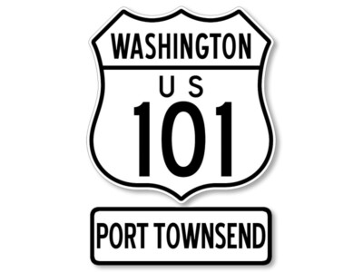 3x4 inch Washington US 101 and PORT TOWNSEND Sticker (WA RV Decal ...