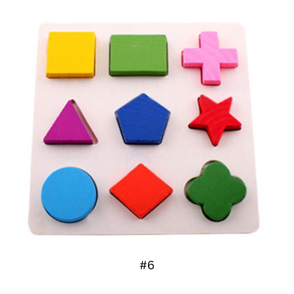 Wooden Shapes Kids Geometry Educational Toys Puzzle Montessori Early ...