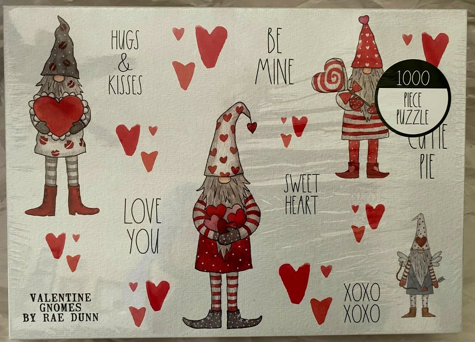 "Valentine Gnomes" 1000 Piece Puzzle ~ Designed by Rae Dunn ~ New ...