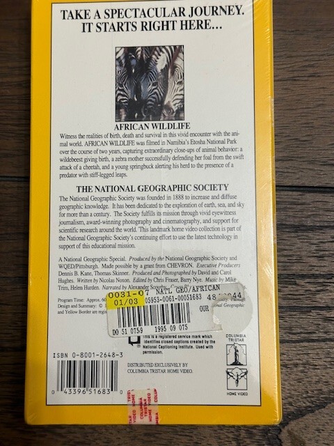 National Geographic - African Wildlife - Video VHS | eBay
