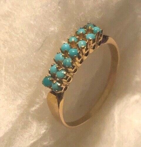 19th Century 14k Gold Persian Turquoise Ring Arabic Hallmarks Made In ...