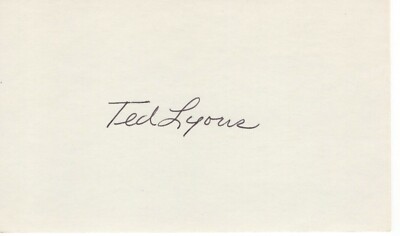 TED LYONS SIGNED WHITE INDEX CARD with JSA COA - CHICAGO WHITE SOX ...