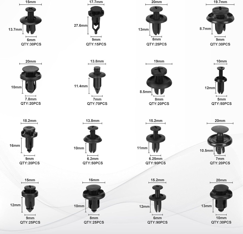 620Pcs Bumper Clips Retainer Auto Car Rivets Fastener Fender Push Pin ...