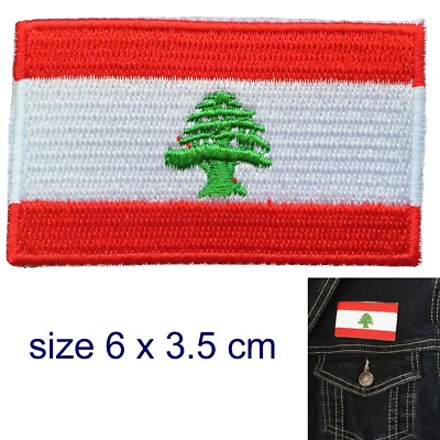 Lebanon flag iron on patch Lebanese green cedar flags embroidery iron ...