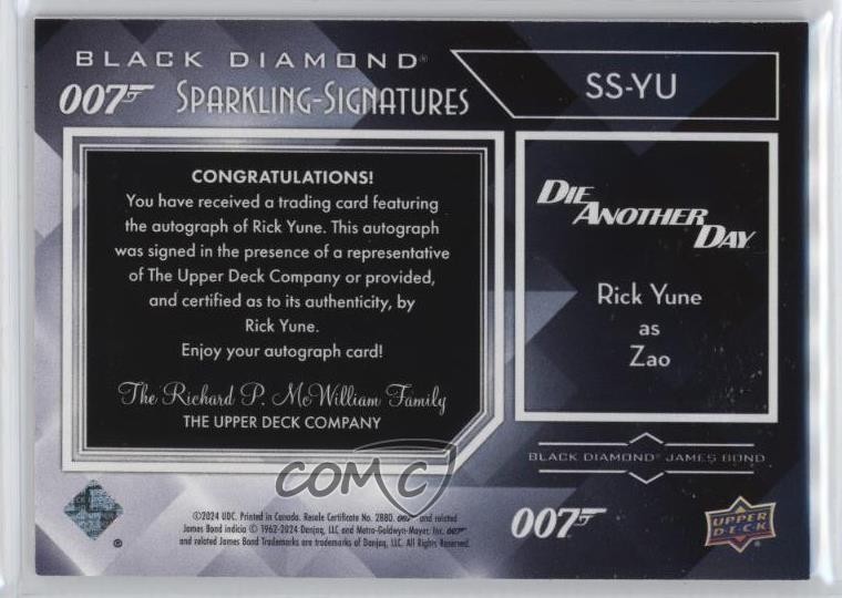 2025 James Bond Black Diamond Sparkling Scripts Rick Yune as Zao #SS-YU ...
