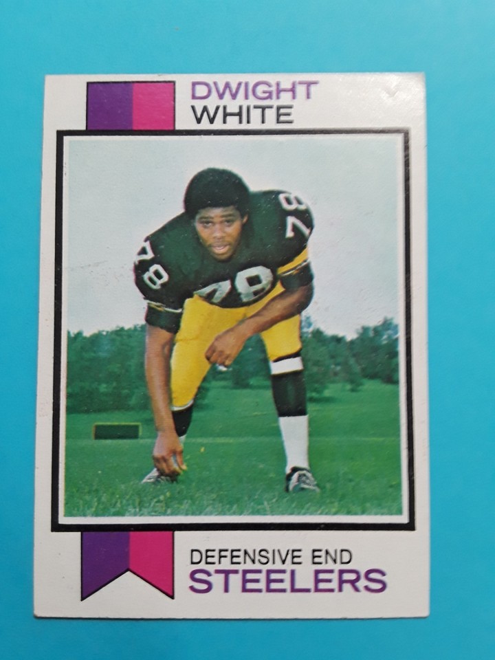1973 Topps Dwight White Rookie #140 football card Pittsburgh Steelers ...