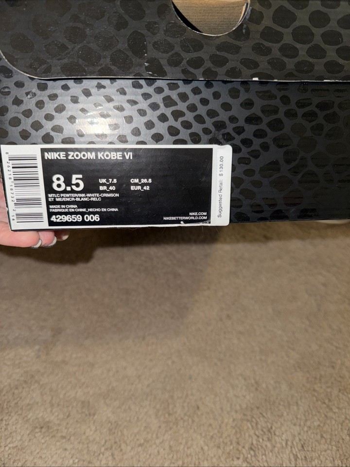 Zike Zoom Kobe VI Size 8.5 China 3D | eBay