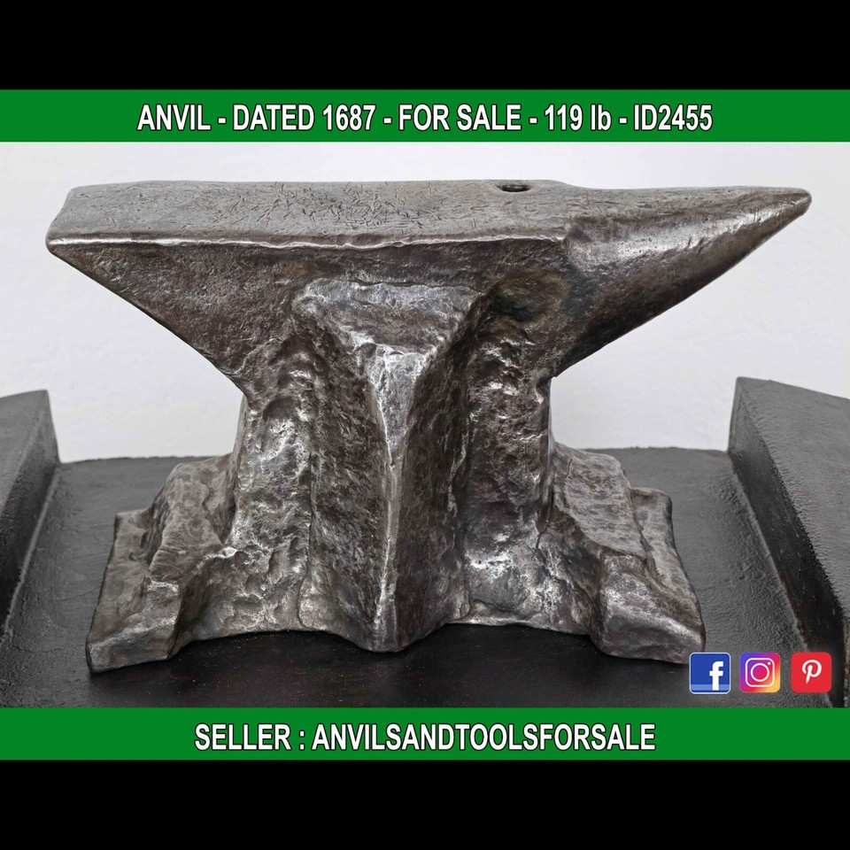 Anvil 119 lb - Dated 1687 - Century 17th - ID 2455 | eBay