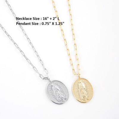 Religious Virgin Marry Pendant Chain Link Charm Long Necklace | eBay