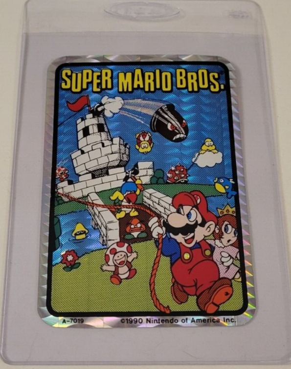 SUPER MARIO BROS Nintendo SEGA 1990 Prism VENDING MACHINE STICKER CARD ...
