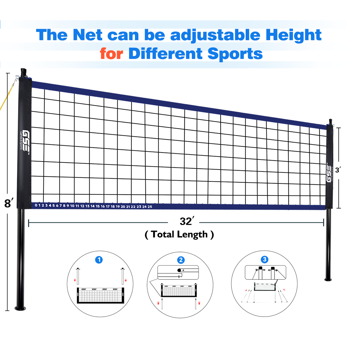 Volleyball Net Dimensions Fllyiingu Portable Outdoor Volleyball Net,
