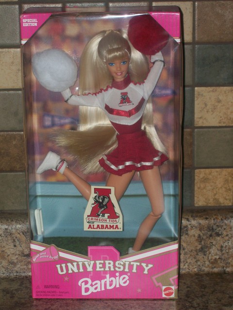 1996 Mattel Special Edition Alabama Cheerleader University Barbie E6 ...