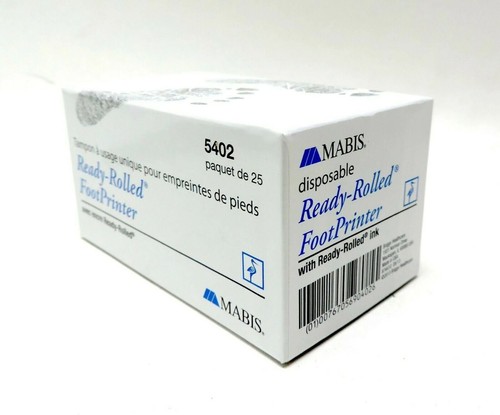 Mabis 5402 Disposable Ink Pad Ready Rolled Newborn Footprinter - Pack ...