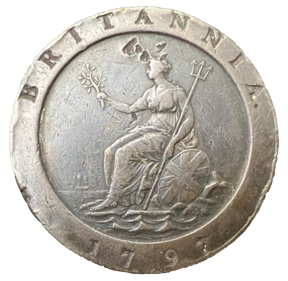 RARE - 1797 - George III - "Cartwheel" Two Pence - Great Condition LOT ...