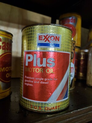 Exxon plus motor oil paper can Quart Advertising Rare full sae 30 | eBay