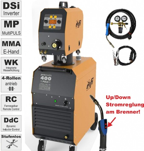 ERFI MIG MAG Schweißgerät PROMATIC 400W-VK Puls 400A 400V 72-24 ...