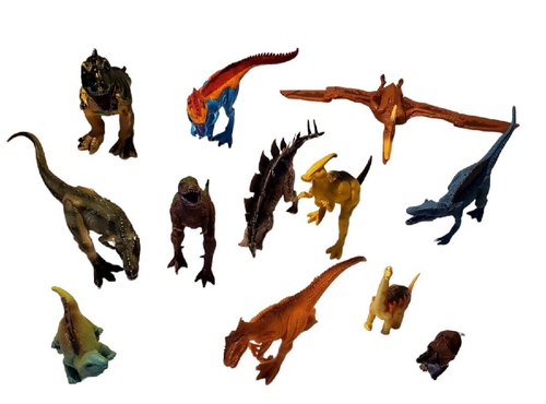Lot of 12 Mixed Dinosaurs Figures Toys PVC Rubber Plastic Some Have ...