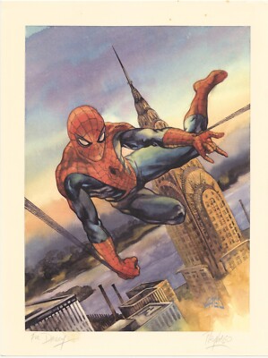 1990 Spider Man by Ray Lago 9 x 11 hard signed artist's color print ...