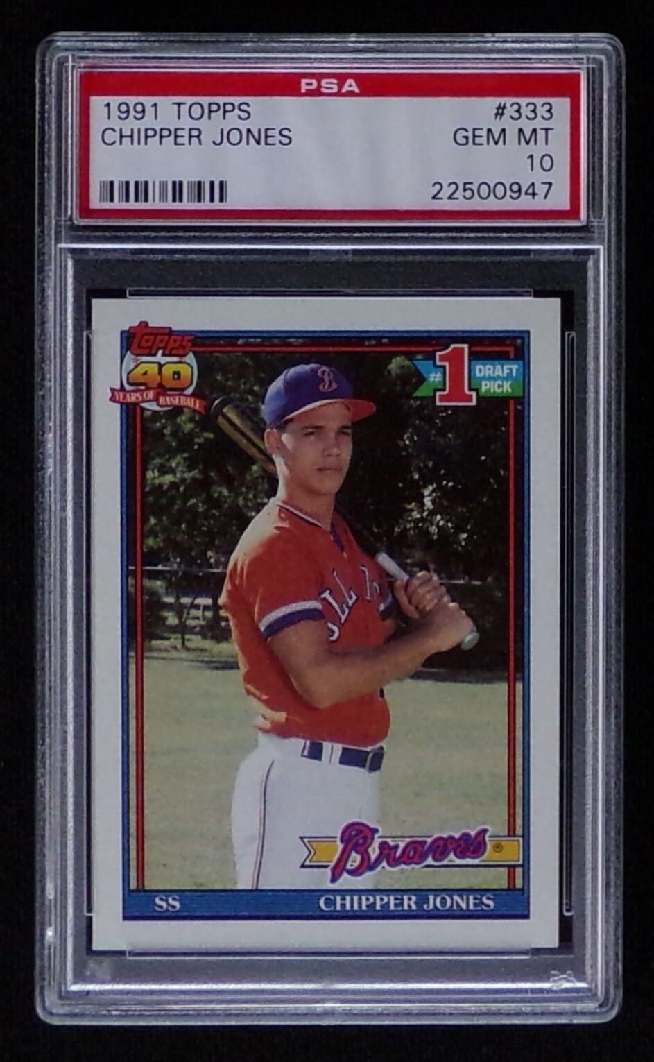 1991 TOPPS CHIPPER JONES #333 ROOKIE CARD PSA 10 ** GEM-MT ** | eBay