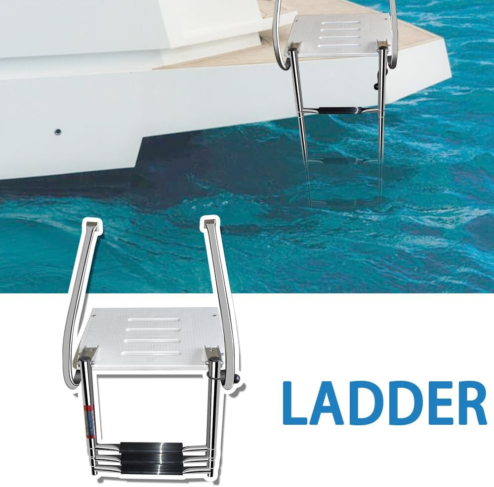 Polyethylene Boat Platform Ladder 3 Steps Swim Inboard/Outboard ...
