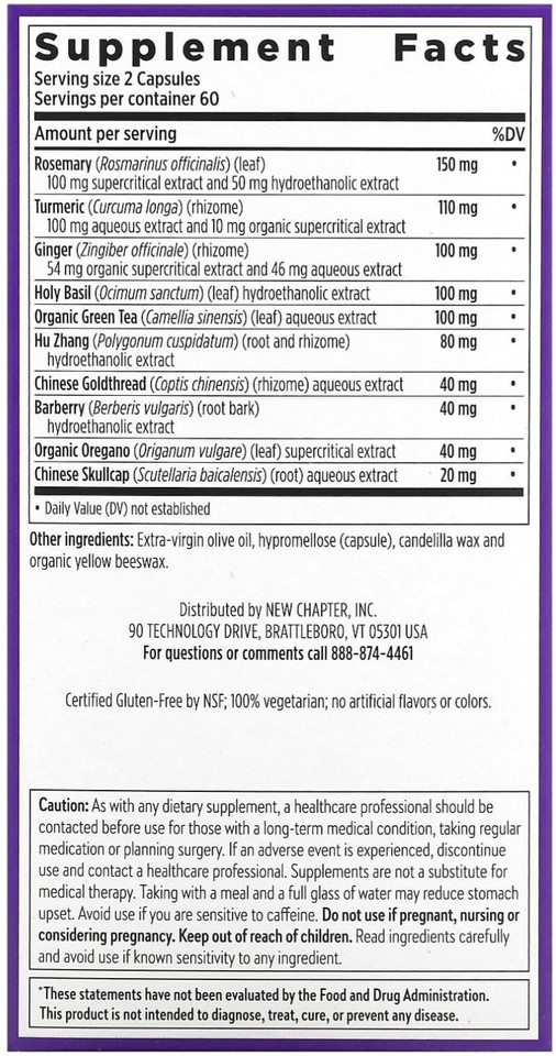 New Chapter Zyflamend Herbal Pain Relief 120 vegetarian capsules, Exp 4 ...