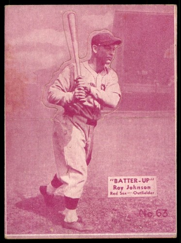 1934 BATTER-UP ROY JOHNSON 63 VG R318 RARE PINK BASEBALL BOSTON RED SOX ...