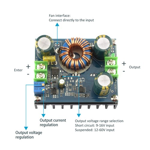 DC-DC Boost Module 600W Constant Voltage Constant Current Regulator ...