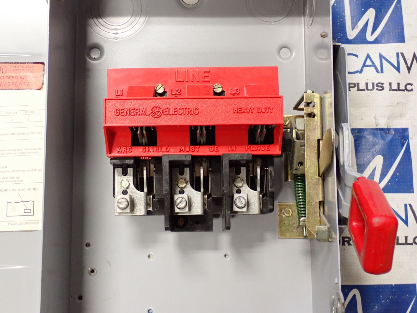 GE THN3362 3 Pole 60 Amp 600 Volt Non Fusible NEMA 1 Indoor Disconnect ...