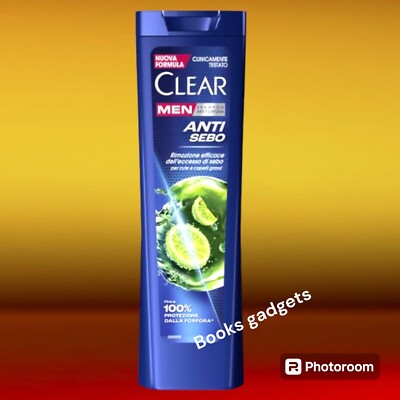 12 Flaconi CLEAR MEN Shampoo Anti Sebo per Cute e Capelli Grassi 225ml ...