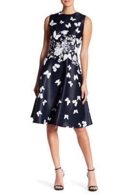 Jasmine Wang XL Fit & Flare Dress Caparina Butterfly Floral Print #H858 ...