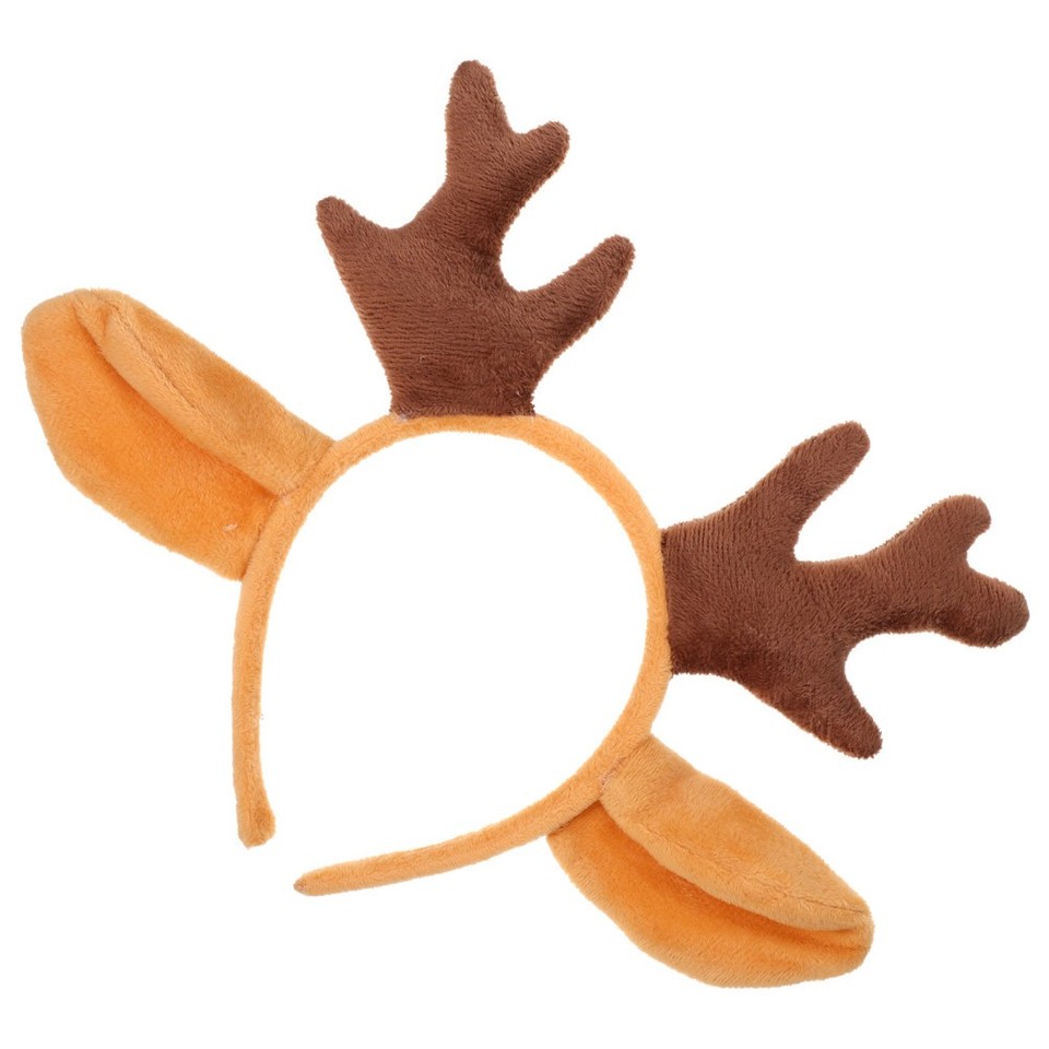 Brown Xmas Antler Headband Festive Hair Hoops Christmas Party Accessory ...