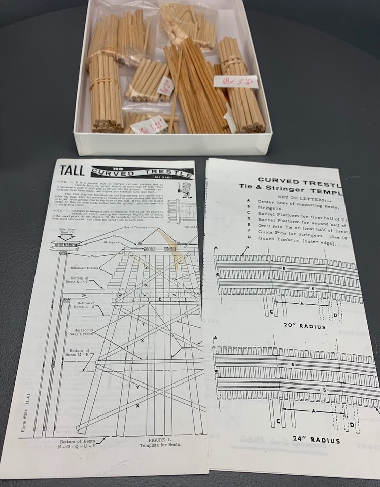 HO Campbell Scale Models Tall Curved Trestle All Radii Craftsman Kit ...