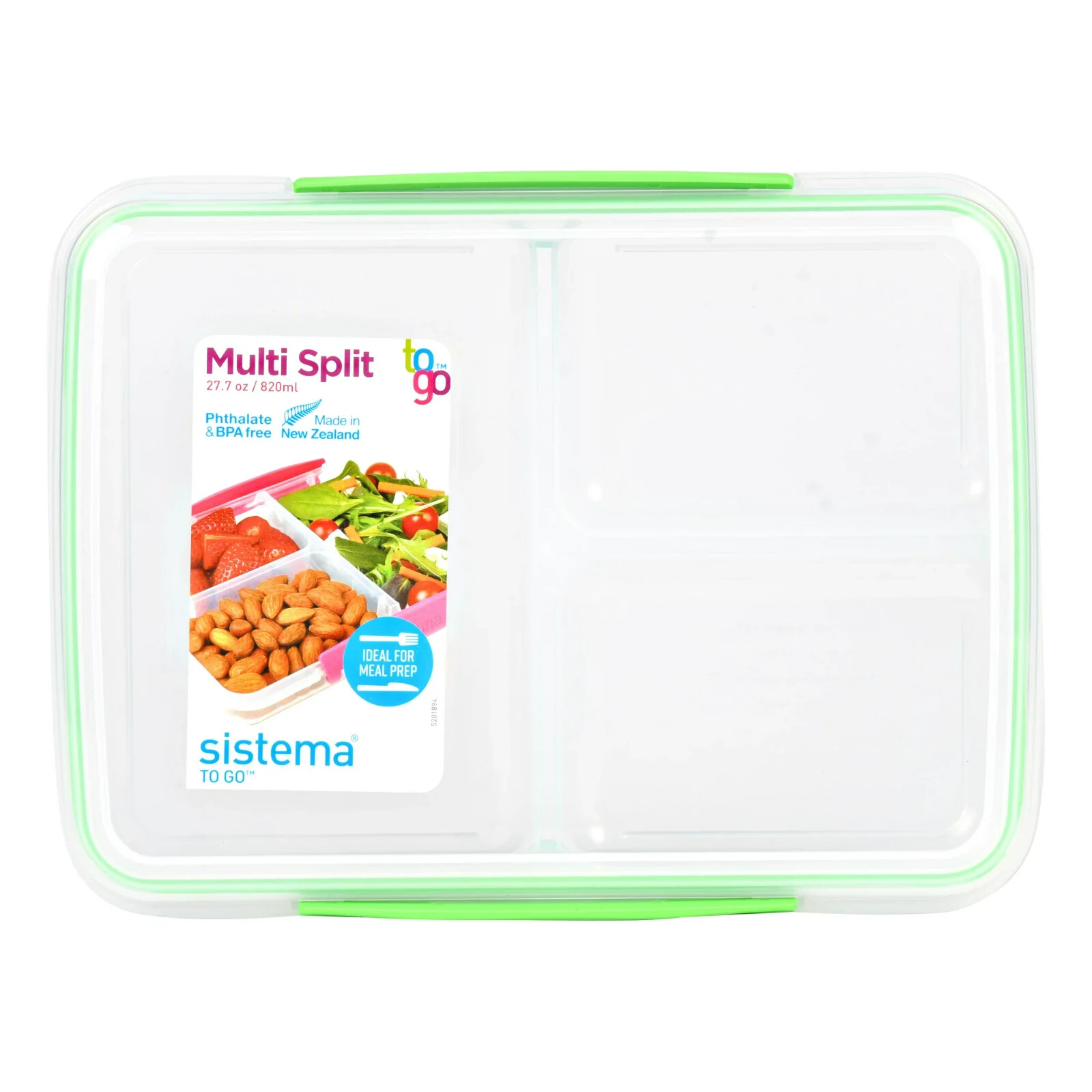 Sistema Bento Box Food Storage 820 ml 3.4 Cups Clear Green | eBay