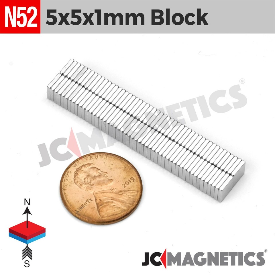 N52 Super Strong Rare Earth Neodymium Magnet Blocks Squares Thin Small ...