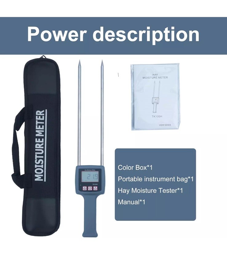 TK100H Portable Hay Moisture Meter - Precise Hay Moisture Tester with ...