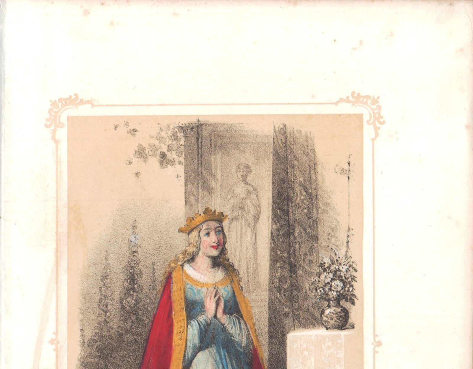 Portrait XIXe Berthe de Kent Bertha of Kent Queen of England Reine d ...